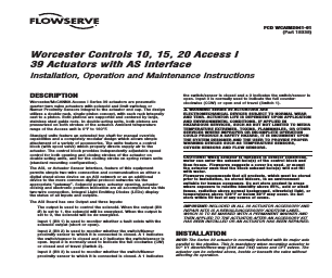 Flowserve 10 ACCESS I 39 Actuator with AS Interface - инструкции