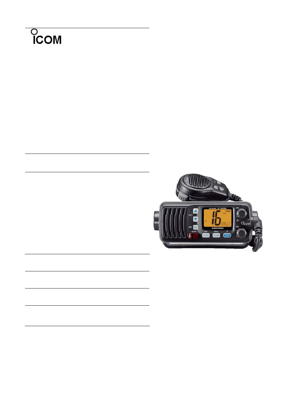 Инструкция по эксплуатации Icom IC-M304 | 29 страниц